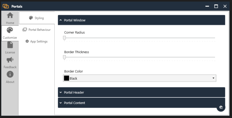 Change the Appearance of Portals – Portals: Desktop Organization